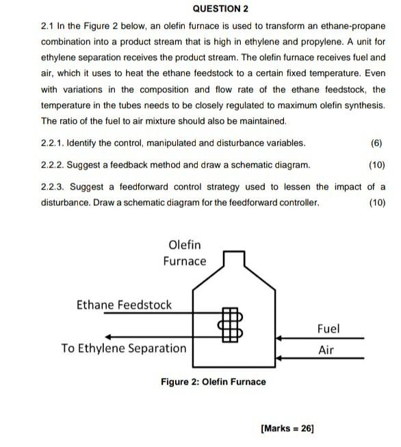 Solved 2.1 In the Figure 2 below, an olefin furnace is used | Chegg.com