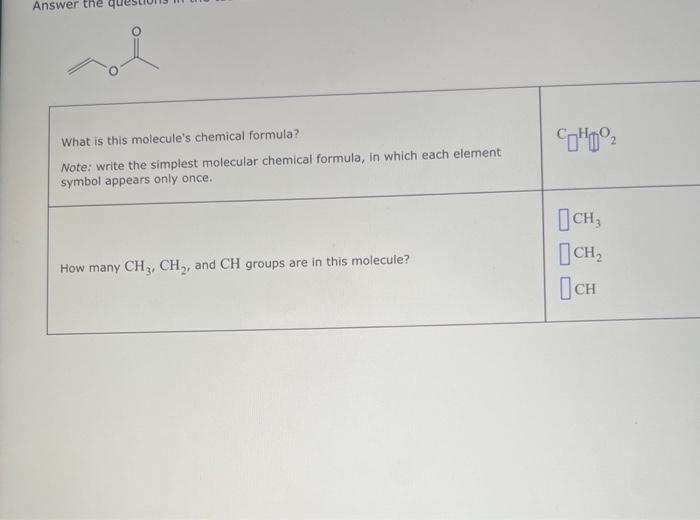 Solved What is this molecule's chemical formula? Note: write | Chegg.com