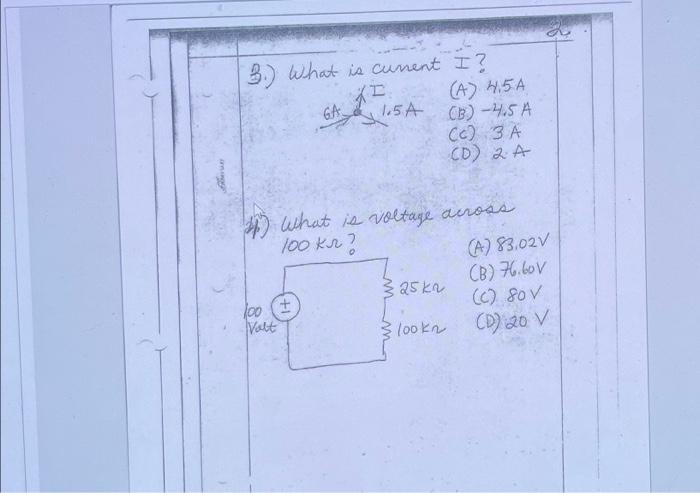 Solved 1.) What is the cument I in the following | Chegg.com