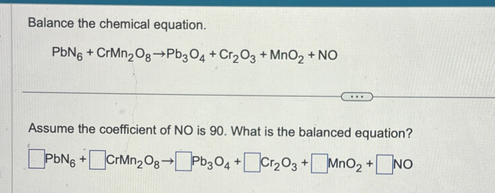 Solved Balance the chemical | Chegg.com