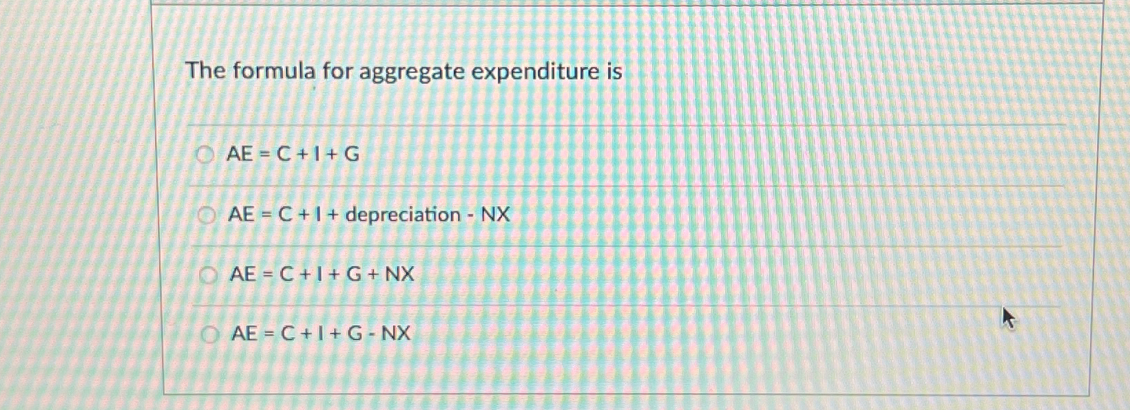 Solved The formula for aggregate expenditure | Chegg.com