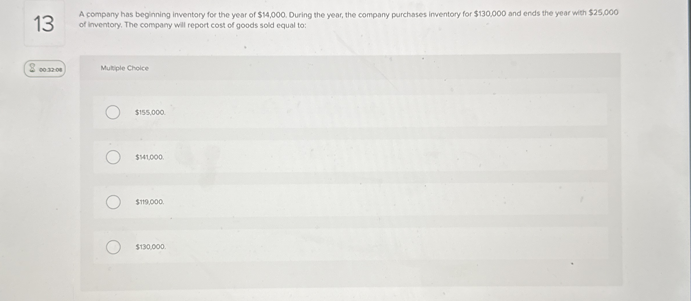 Solved 13A company has beginning inventory for the year of | Chegg.com