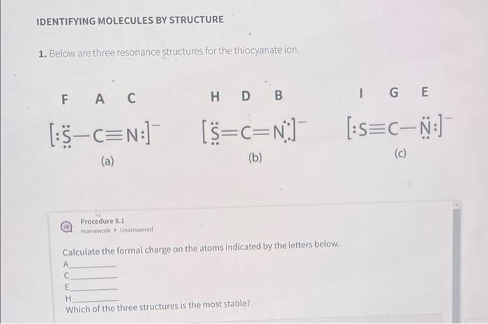 Solved IDENTIFYING MOLECULES BY STRUCTURE 1. Below are three | Chegg.com