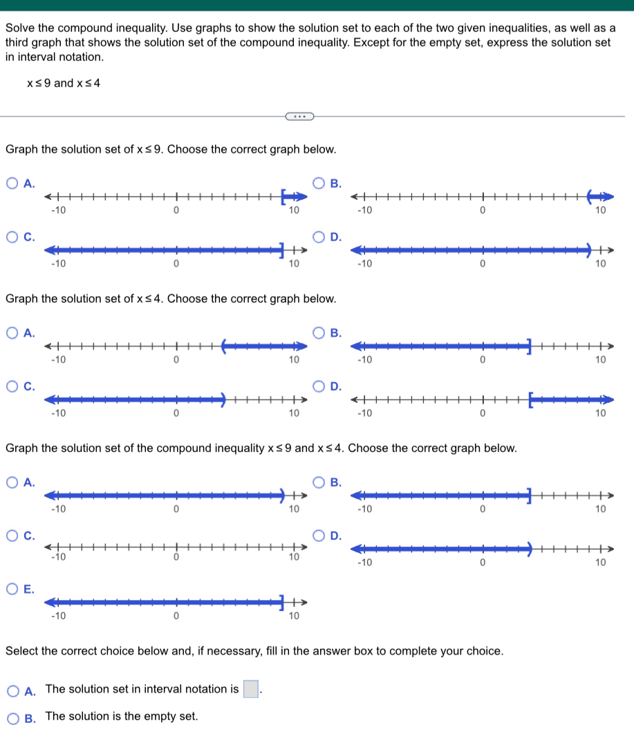 Solved Solve the compound inequality. Use graphs to show the | Chegg.com