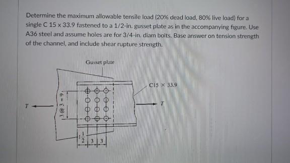 Solved Determine the maximum allowable tensile load ( 20% | Chegg.com