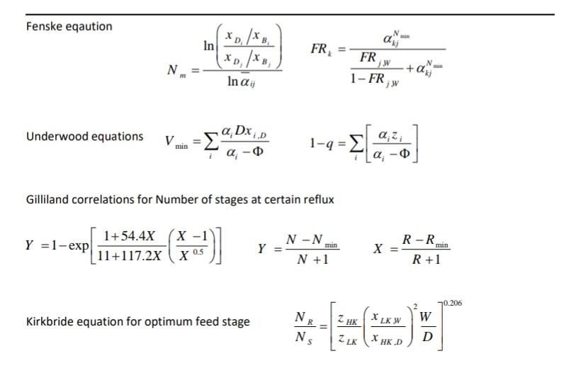 Solved A distillation column has a feed of 100 kgmol/h. The | Chegg.com