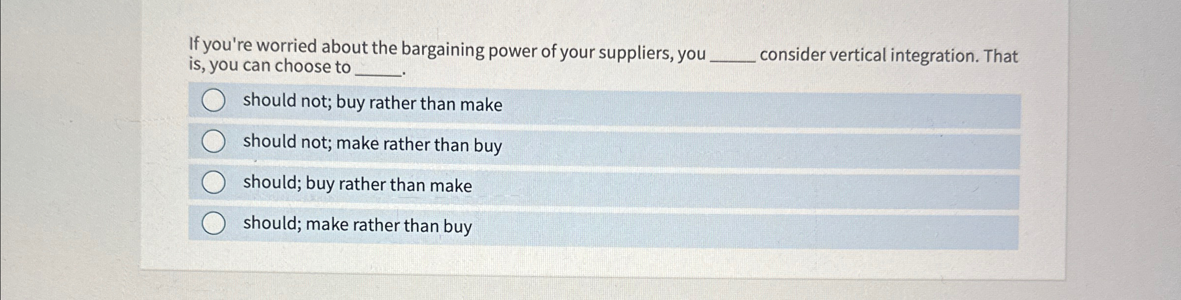 Solved If you're worried about the bargaining power of your | Chegg.com