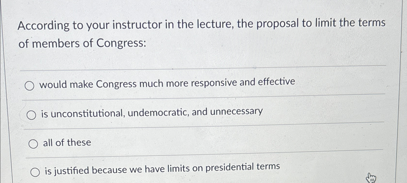 Solved According to your instructor in the lecture, the | Chegg.com