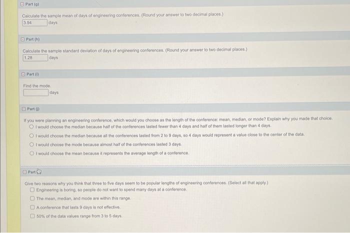 Solved E) trn(8)Construct a box plot of the dada Part in The | Chegg.com