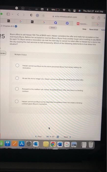 Bryce offers to sell Harper 100 TVs at $400 each. | Chegg.com