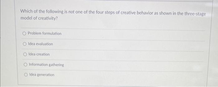 Solved Which of the following is not one of the four steps | Chegg.com