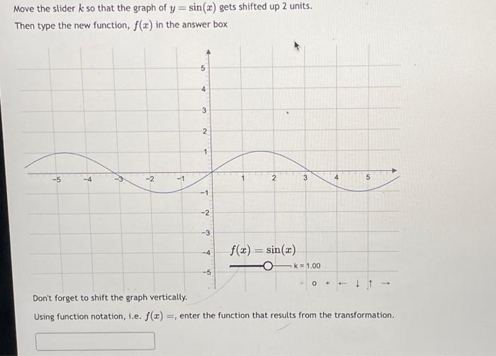Solved Move the slider k so that the graph of y=sin(x) gets | Chegg.com