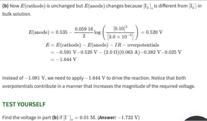 Solved Effects of Ohmic Potential, Overpotential, and | Chegg.com