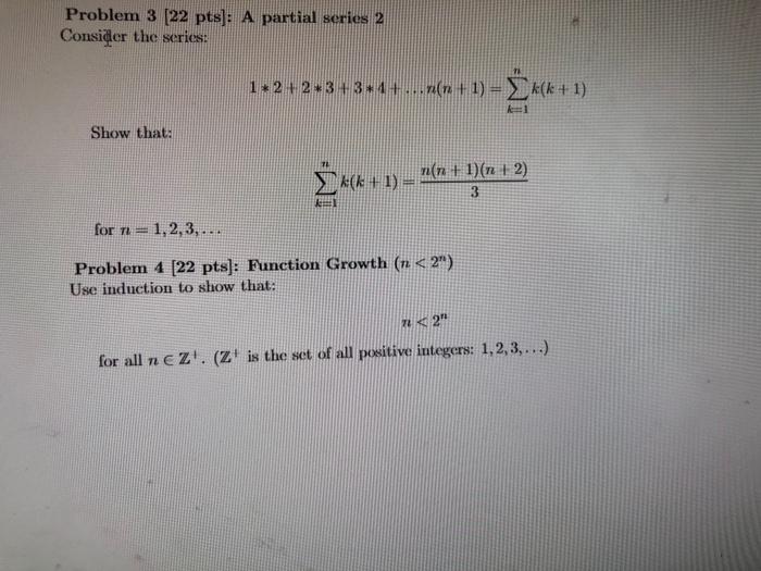 Solved Problem 3 [22 pts]: A partial series 2 Consider the | Chegg.com
