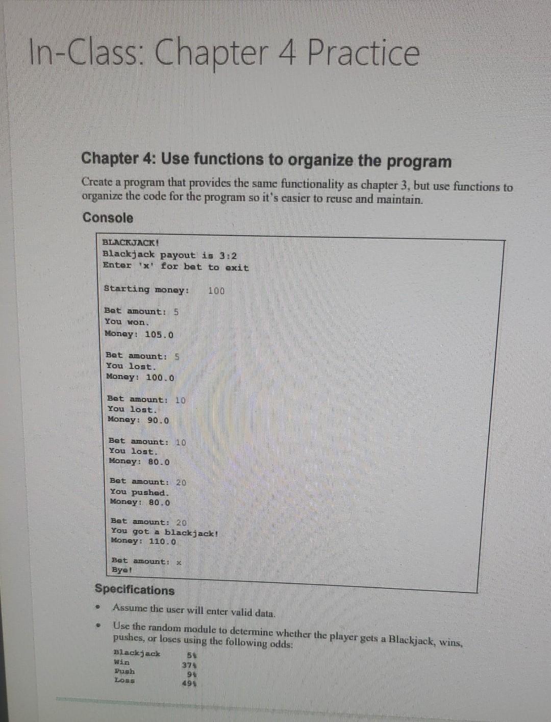 Solved In-Class: Chapter 4 Practice : Chapter 4: Use | Chegg.com