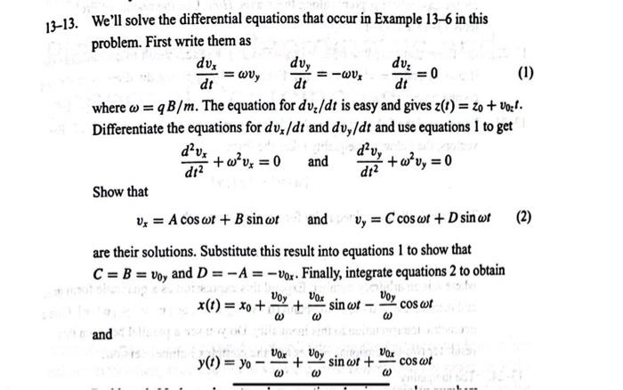 Solved 13-13. We'll solve the differential equations that | Chegg.com