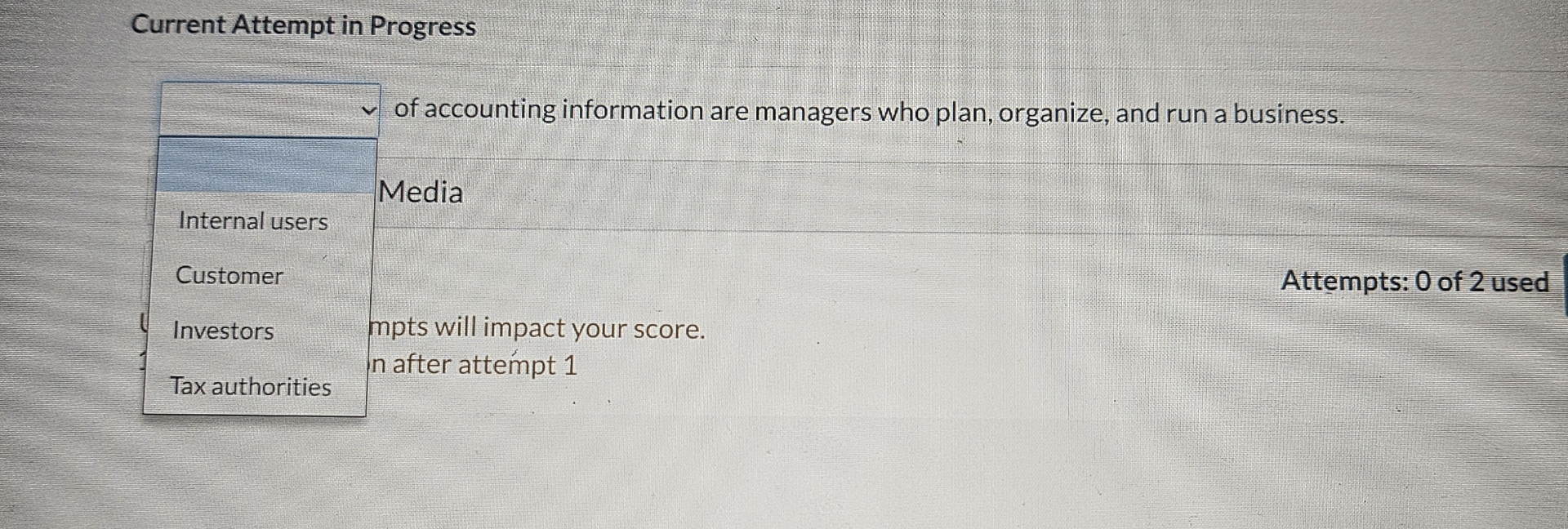 Solved Current Attempt in Progress of accounting | Chegg.com