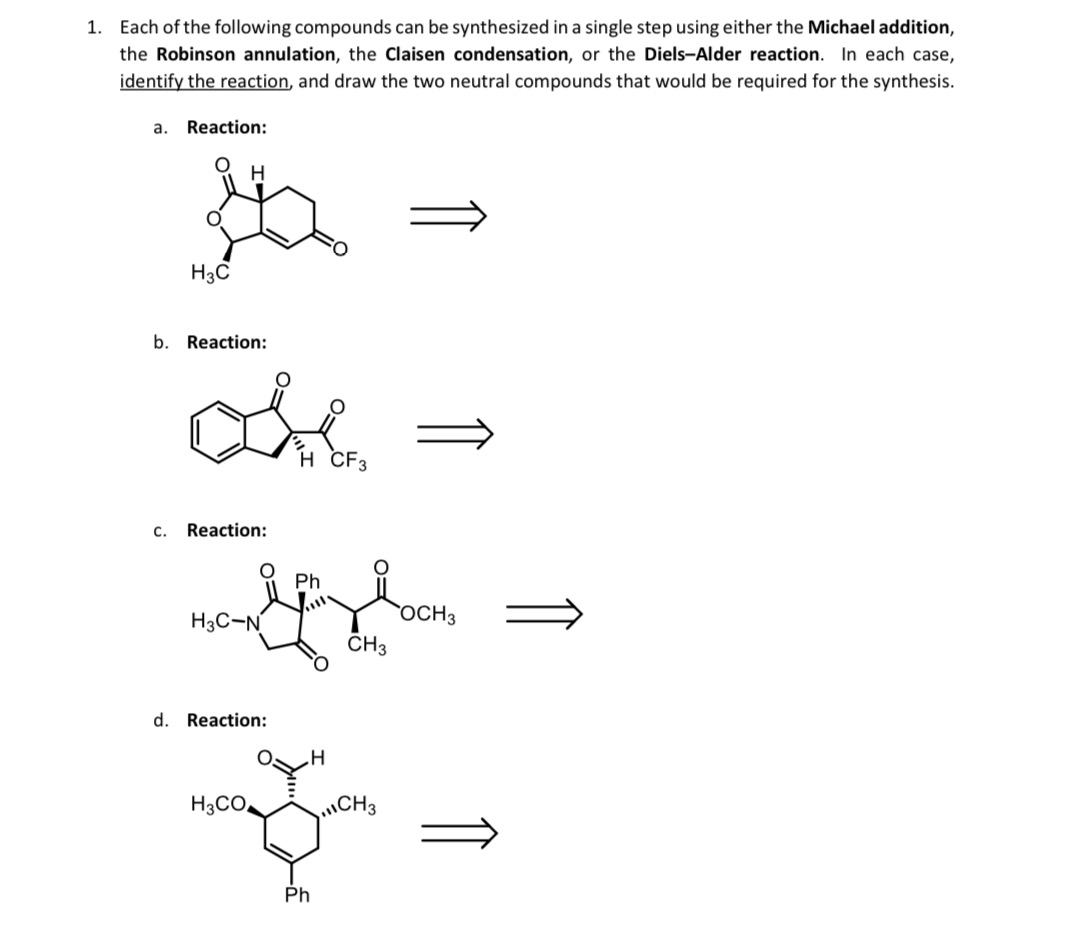Solved Each of the following compounds can be synthesized in | Chegg.com