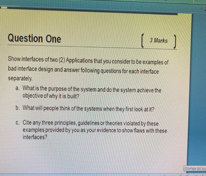 Solved Question One 3 Marks Show interfaces of two (2) | Chegg.com