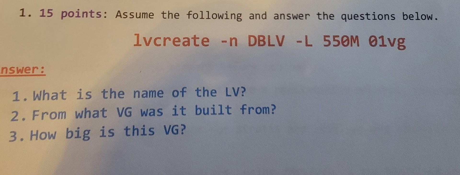 Solved 1. 15 points: Assume the following and answer the | Chegg.com Solved 1. 15 points: Assume the following and answer the | Chegg.com
