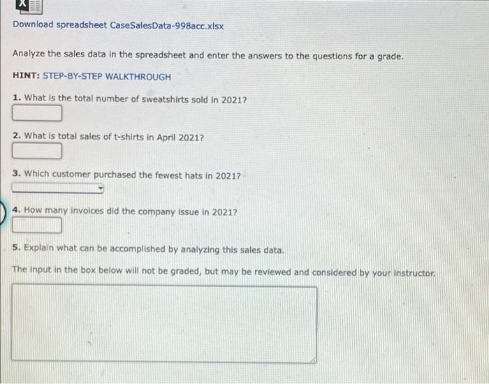 Sales Data Completing this activity will help you | Chegg.com