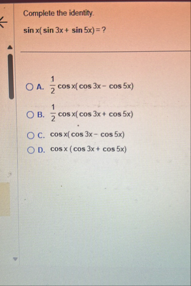 Solved Complete the identity. | Chegg.com