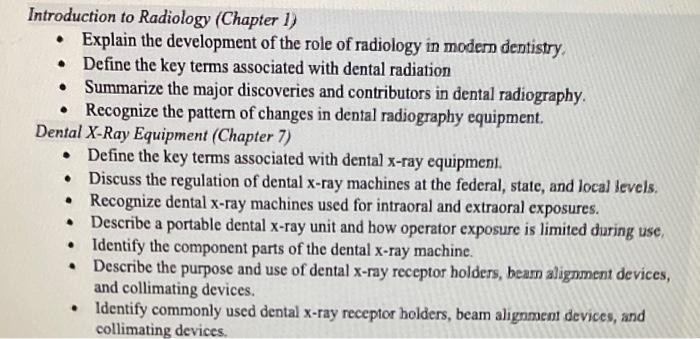 Solved Introduction to Radiology (Chapter 1) - Explain the | Chegg.com