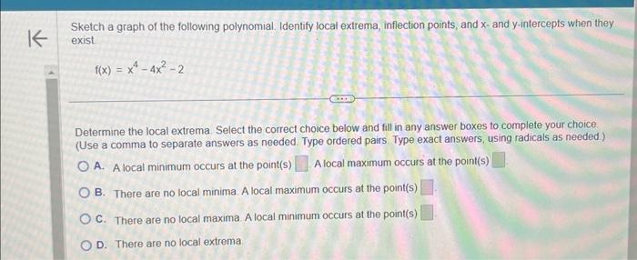 Solved Sketch a graph of the following polynomial. Identify | Chegg.com