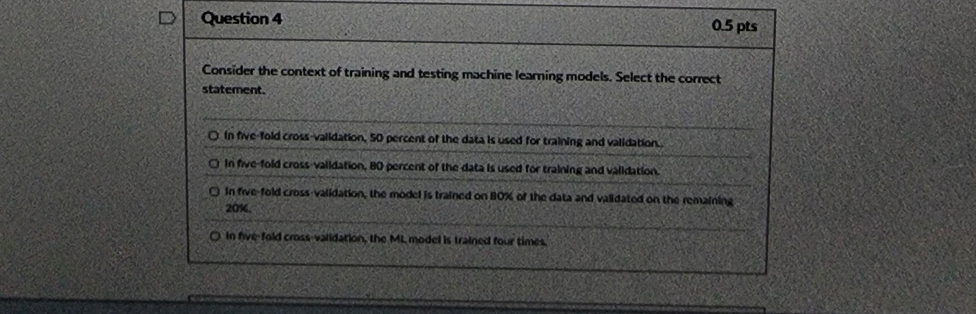 Question 40.5 ﻿ptsConsider the context of training | Chegg.com