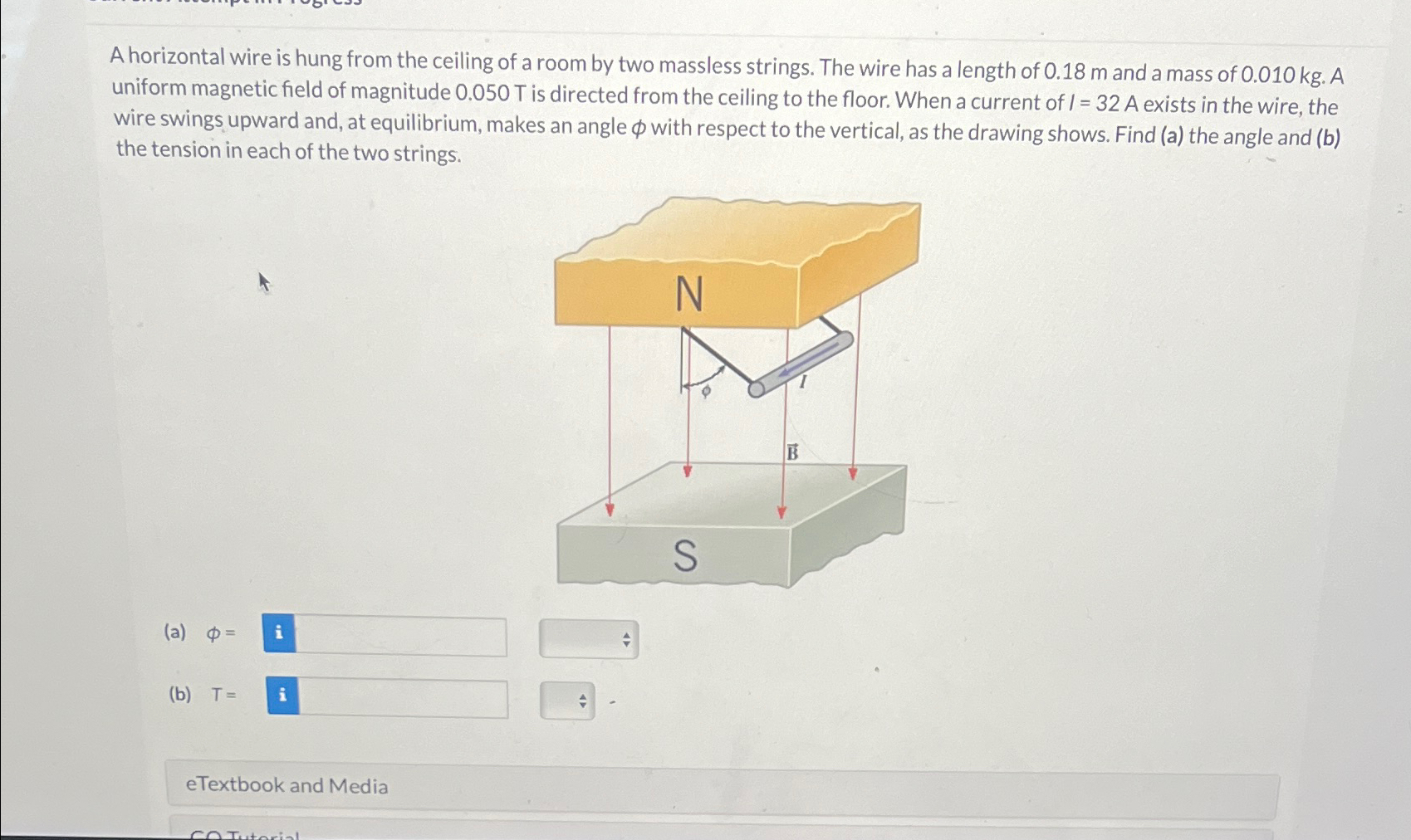 Solved A horizontal wire is hung from the ceiling of a room | Chegg.com