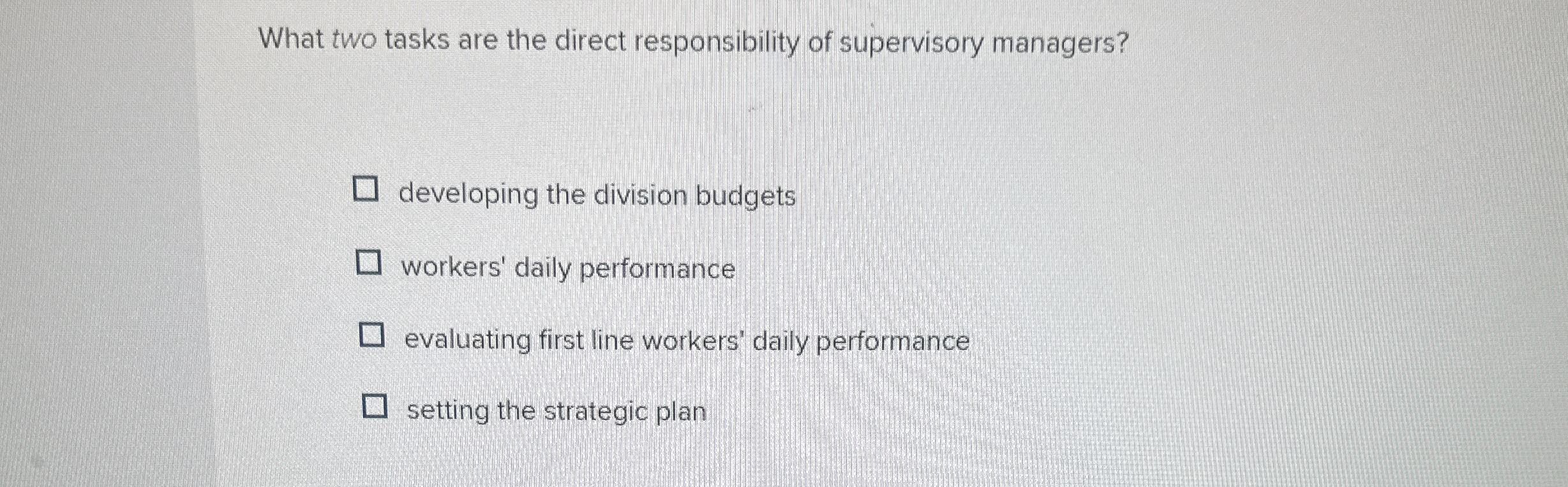 Solved What two tasks are the direct responsibility of | Chegg.com
