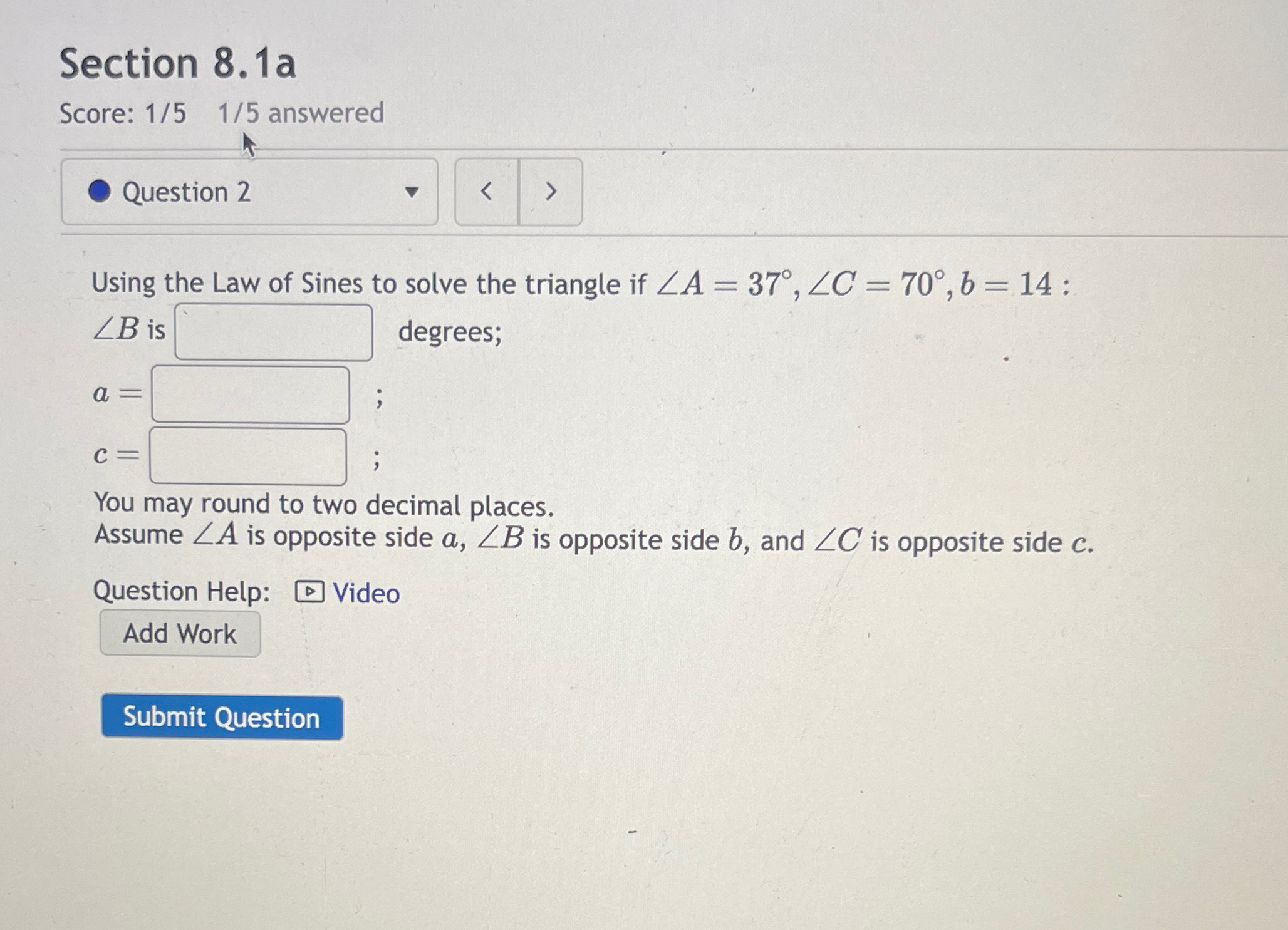 Solved Section 8.1aScore: 1/5 15 ﻿answeredQuestion 2Using | Chegg.com