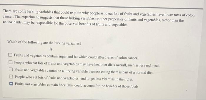 Solved There are some lurking variables that could explain | Chegg.com