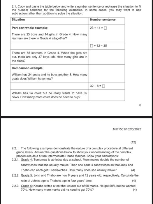 Solved 2 1 Copy And Paste The Table Below And Write A Chegg