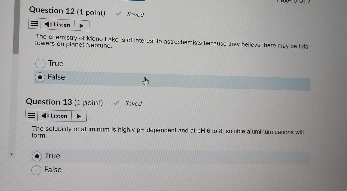 Solved Question 12 (1 ﻿point) ﻿SavedListenThe chemistry of | Chegg.com