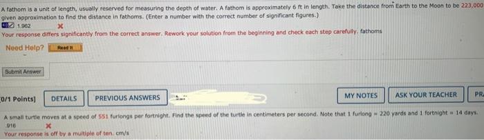 Solved A fathom is a unit of length, usually reserved for | Chegg.com