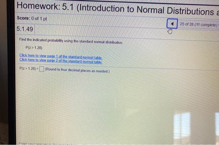 Solved Homework: 5.1 (Introduction to Normal Distributions a | Chegg.com