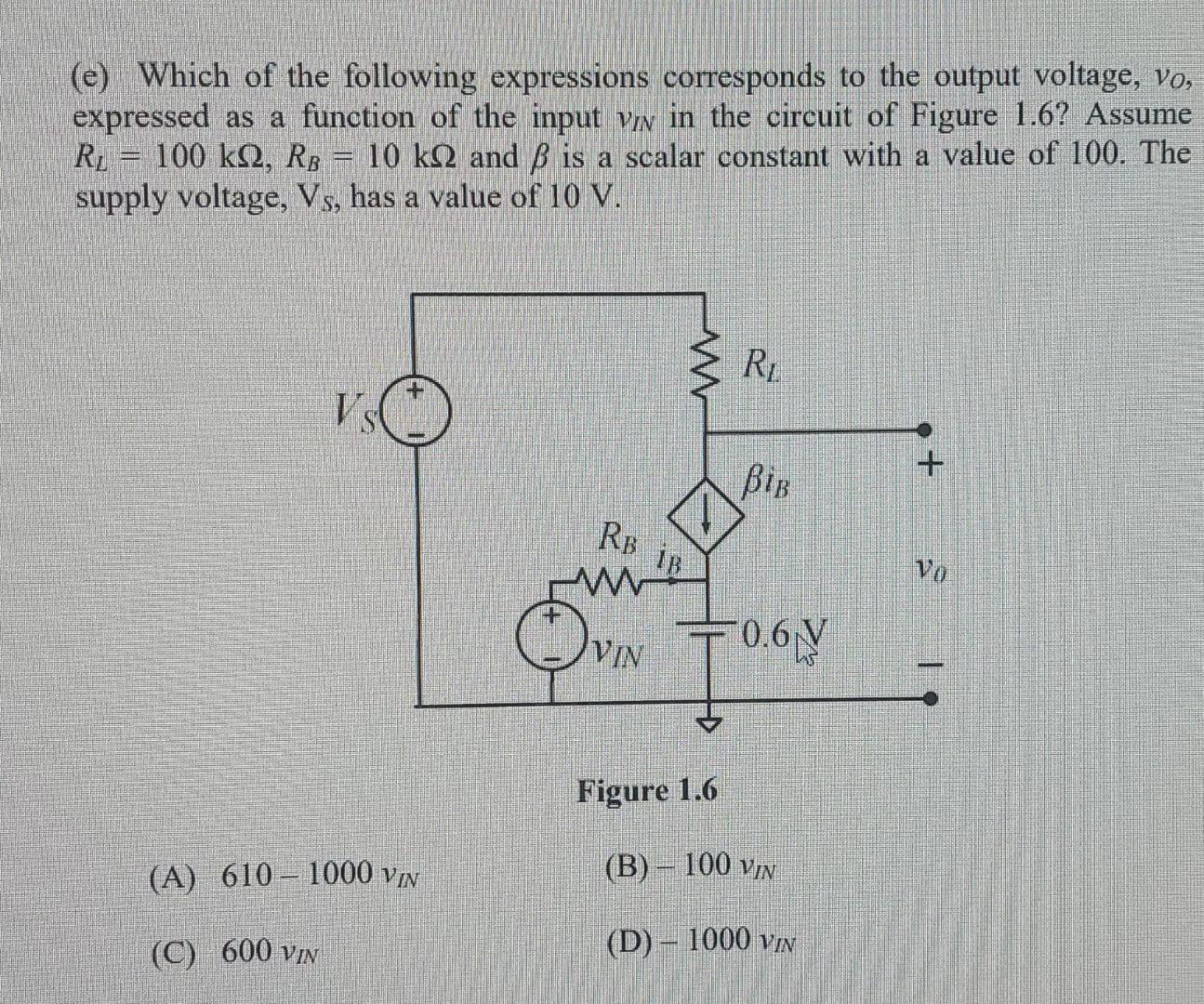Solved (e) Which of the following expressions corresponds to | Chegg.com
