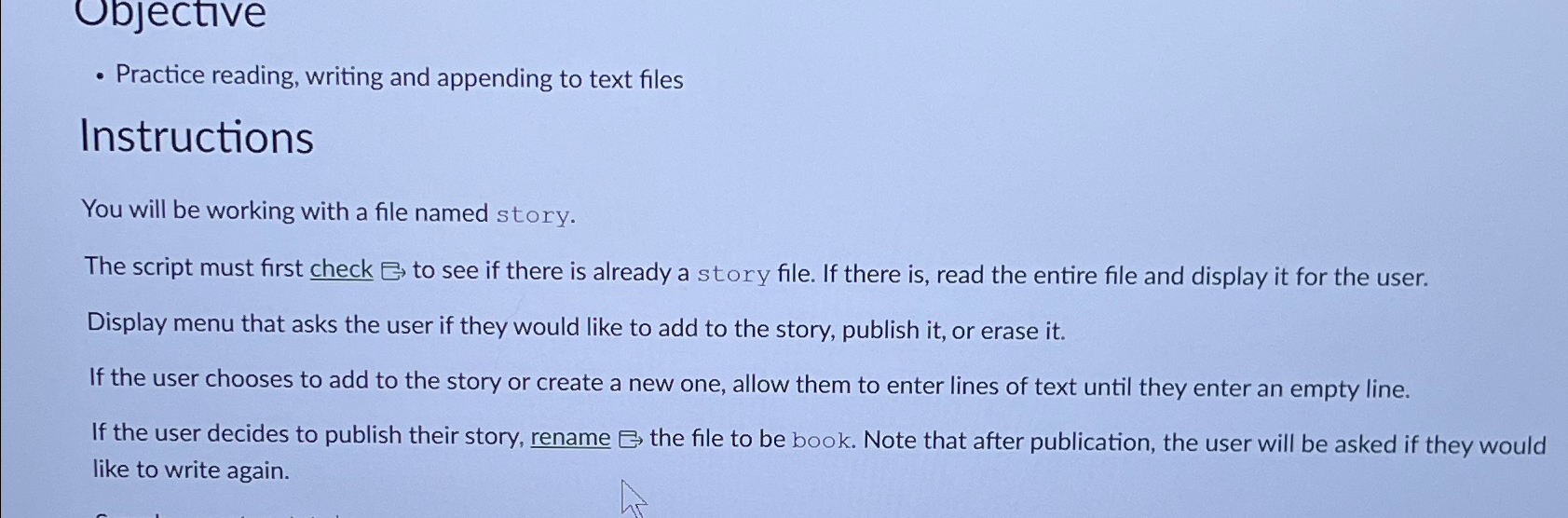 Solved Practice reading, writing and appending to text files | Chegg.com Solved Practice reading, writing and appending to text files | Chegg.com