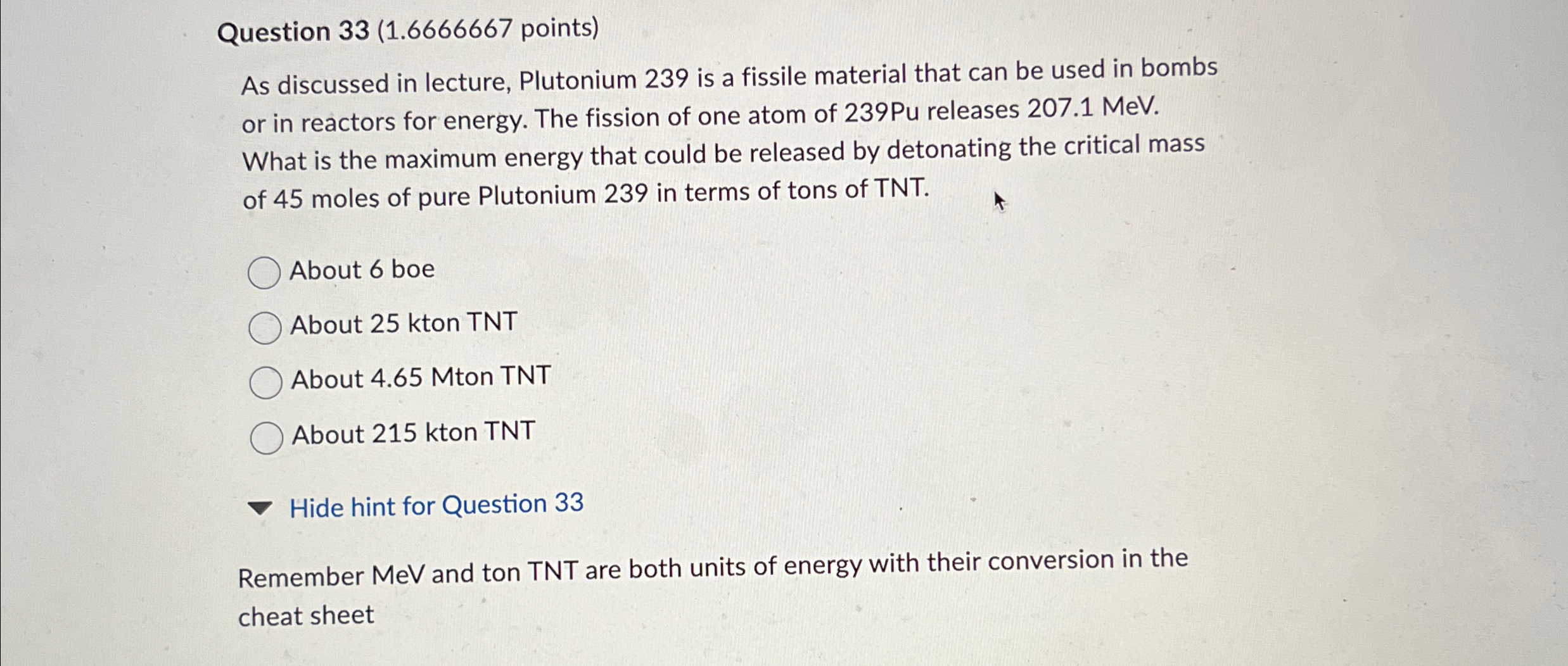 Solved Question 33 (1.6666667 ﻿points)As discussed in | Chegg.com