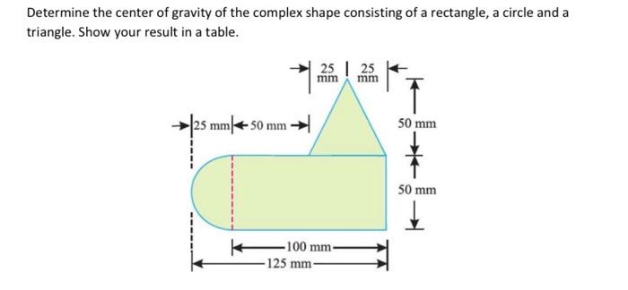 Solved Determine the center of gravity of the complex shape | Chegg.com