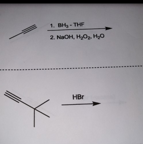 Solved 1. BH3 - THE 2. NaOH, H2O2, H20 HBr d. Na, NH3 | Chegg.com