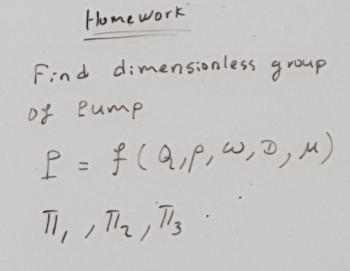 Solved Home work 8 Find dimensionless group of Pump P = | Chegg.com