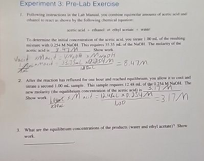 Solved Experiment 3: Pre-Lab ExerciseFollowing instructions | Chegg.com