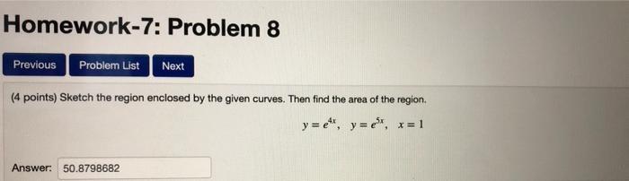 Solved Homework 7 Problem 8 Previous Problem List Next 4