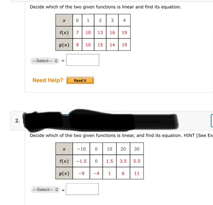 Solved Decide which of the two given functions is linear and | Chegg.com