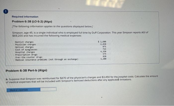Solved Required information Problem 6-38 (LO 6-2) (Algo) | Chegg.com Solved Required information Problem 6-38 (LO 6-2) (Algo) | Chegg.com