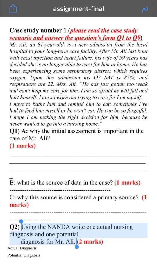 Solved assignment-final Case study number 1 (please read the | Chegg.com