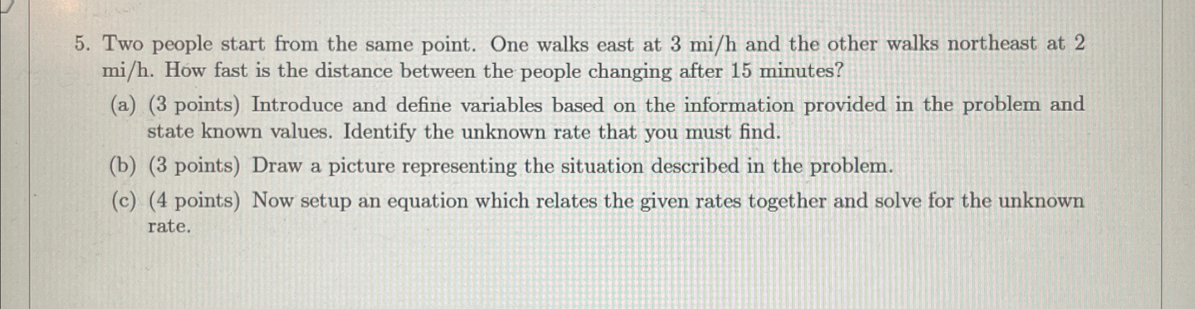 Solved Two people start from the same point. One walks east | Chegg.com