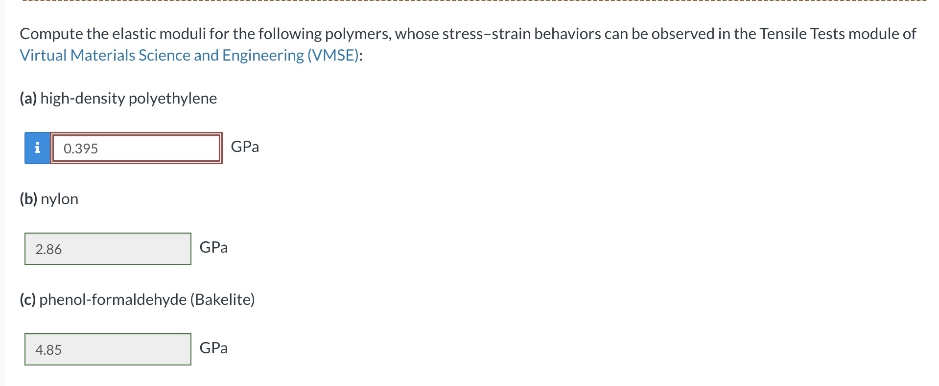 Solved Compute the elastic moduli for the following | Chegg.com